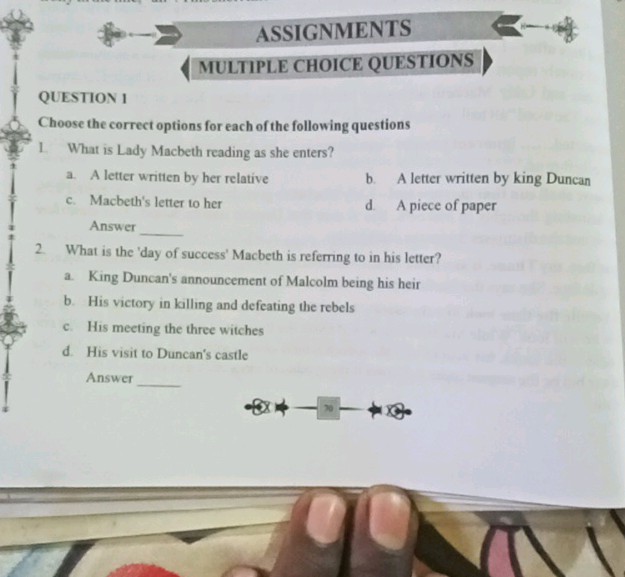 ASSIGNMENTS MULTIPLE CHOICE QUESTIONS | StudyX