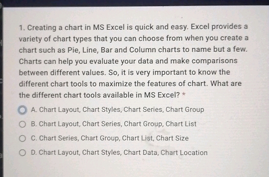 1 Creating a chart in MS Excel is quick and | StudyX