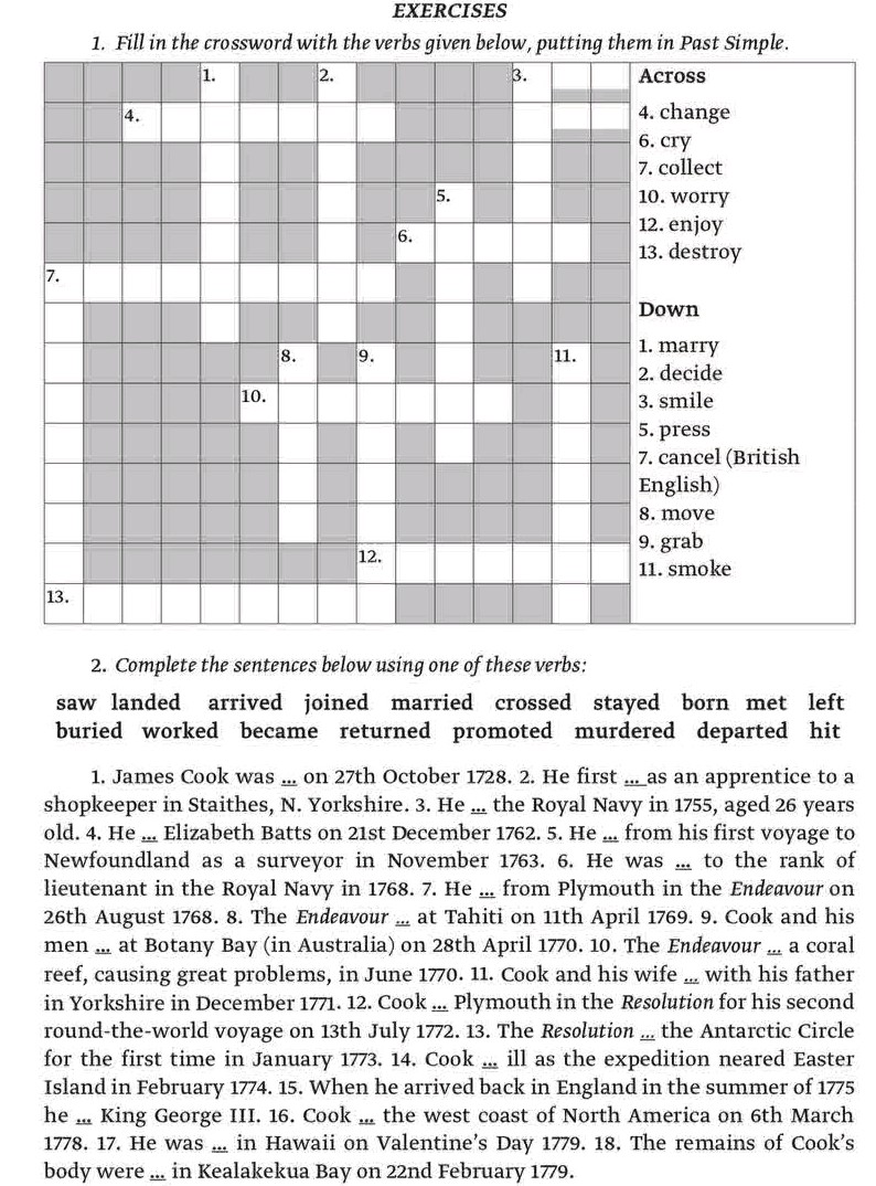 EXERCISES 1 Fill in the crossword with the | StudyX