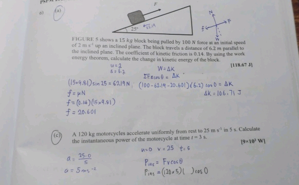 b) (a) FIGURE 5 shows a 15 kg block being | StudyX