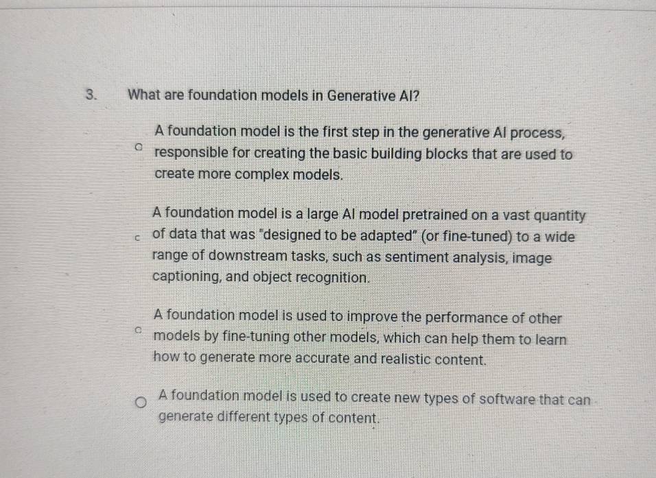 3 What are foundation models in Generative | StudyX