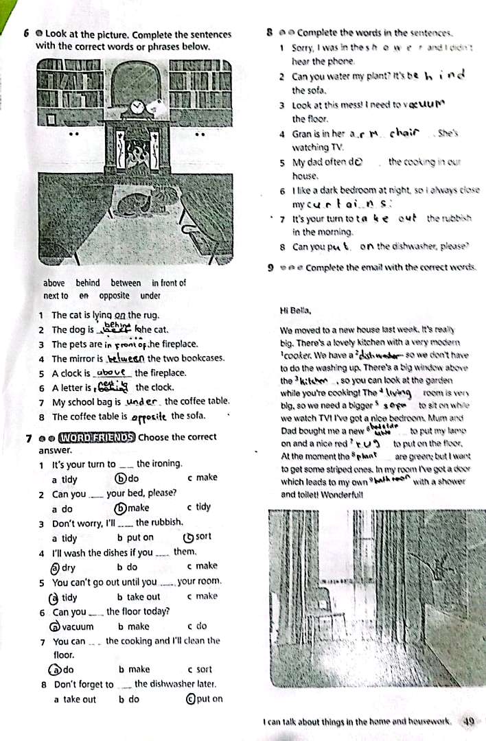 6 Look at the picture Complete the sentences | StudyX