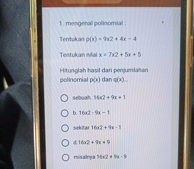 1 mengenal polinomial Tentukan p(x) = 9x2 + | StudyX
