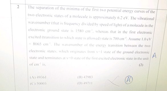 2 The separation of the minima of the first | StudyX