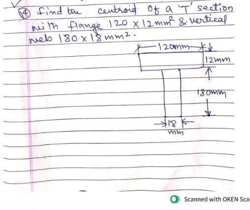 (4) Find the centroid of a T section with | StudyX