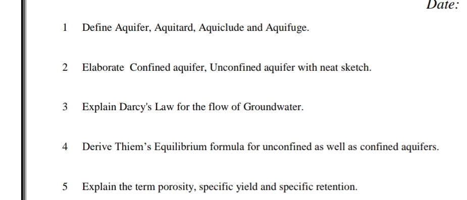 1 Define Aquifer Aquitard Aquiclude and | StudyX
