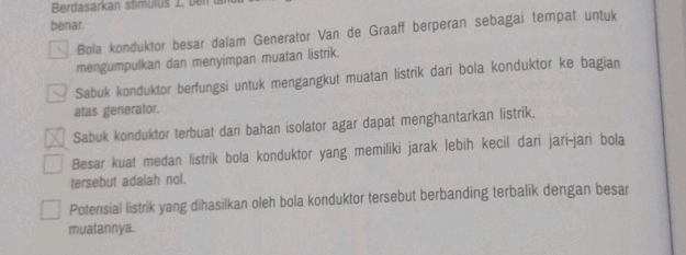 Berdasarkan stimulus 1 pilih pernyataan yang | StudyX