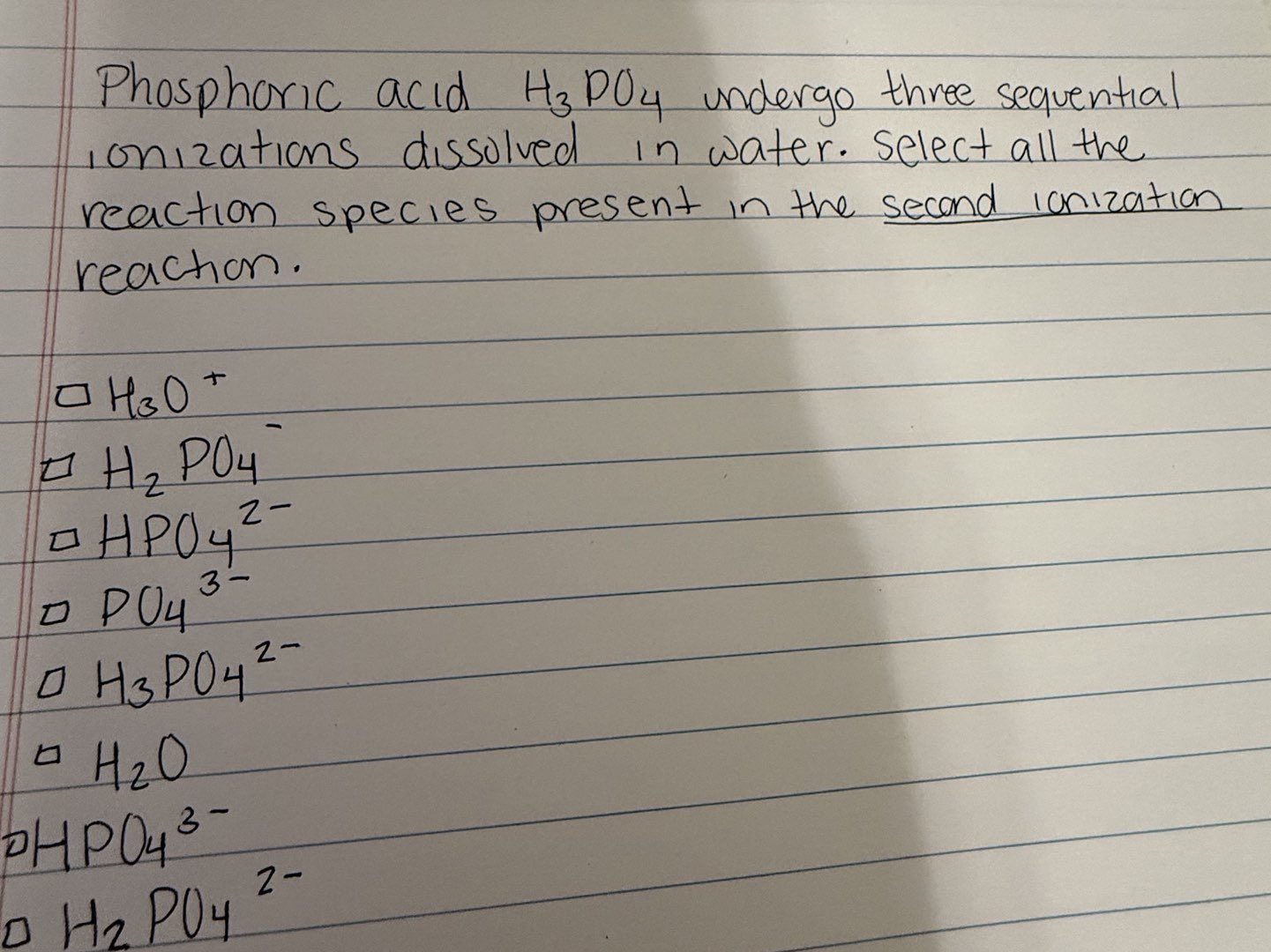 Phosphoric acid H3 PO4 undergo three | StudyX