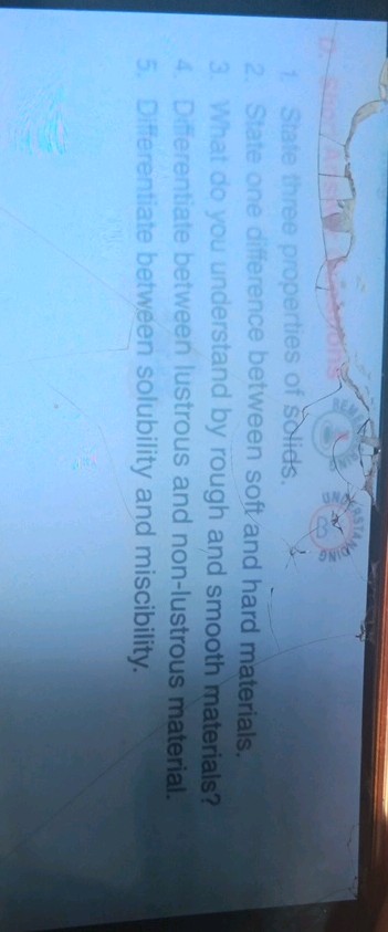 1 State three properties of solids 2 State | StudyX