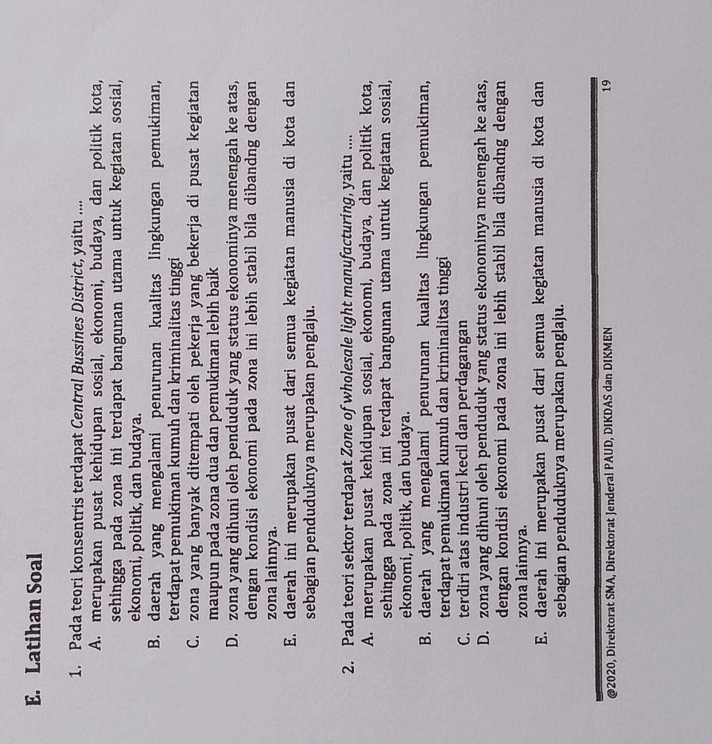 E Latihan Soal 1 Pada teori konsentris