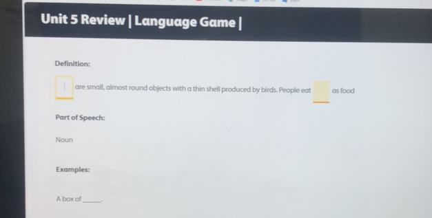 Unit 5 Review Language Game Definition are | StudyX