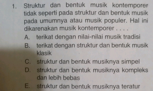 1 Struktur dan bentuk musik kontemporer | StudyX