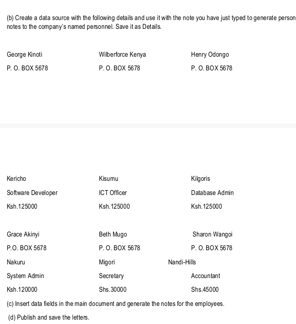 (b) Create a data source with the following | StudyX