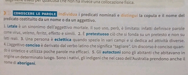 CONOSCERE LE PAROLE Individua i predicati | StudyX