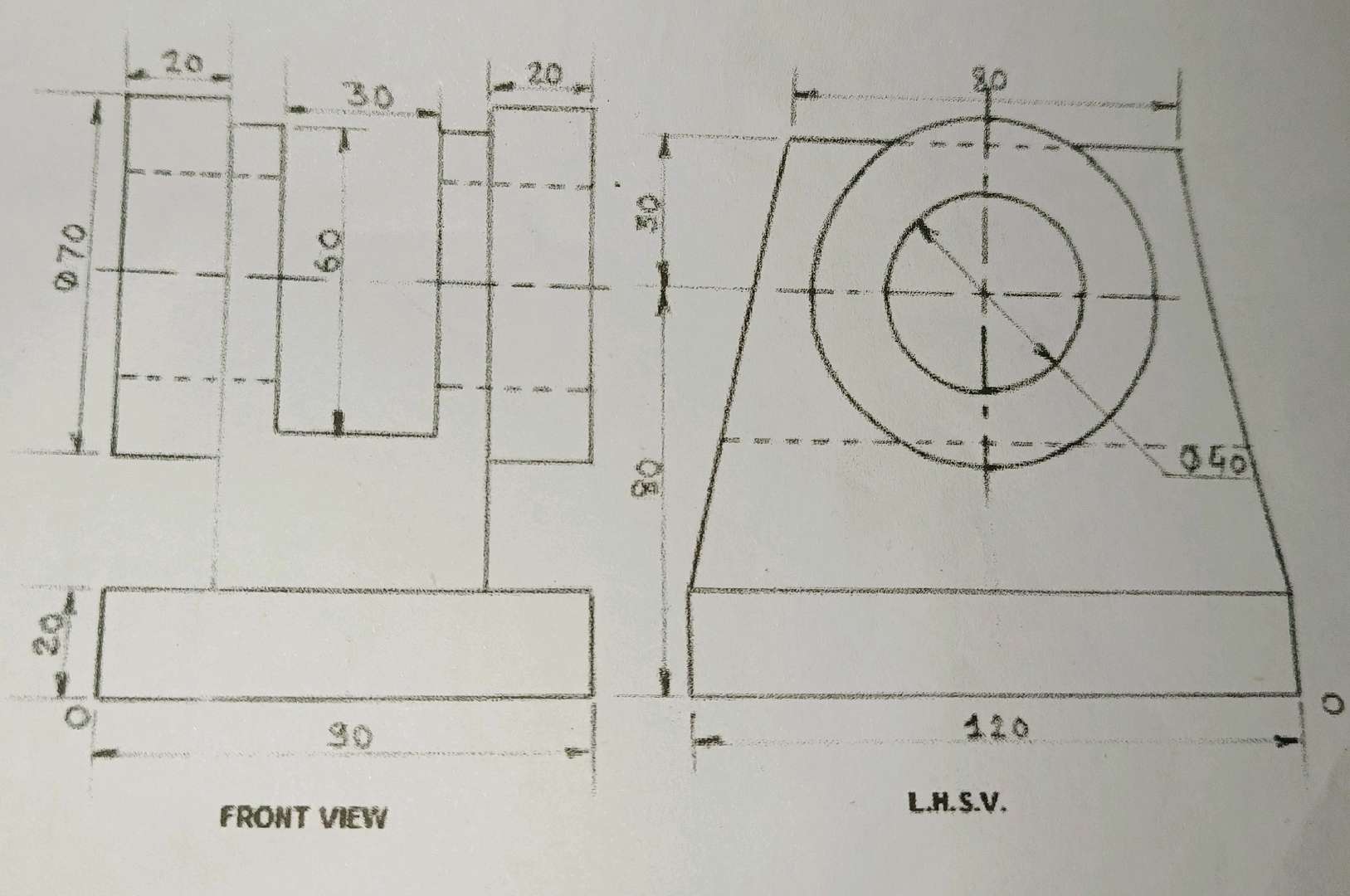 Draw the following parts according to the | StudyX