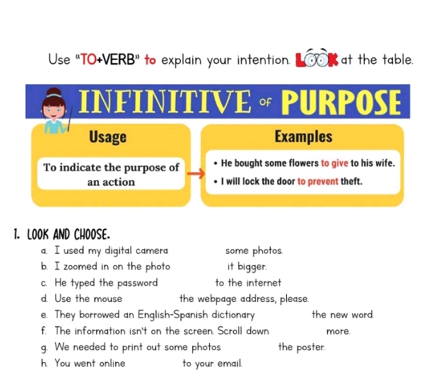 Use TO+VERB to explain your intention INE | StudyX