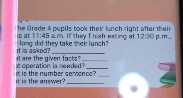 The Grade 4 pupils took their lunch right | StudyX