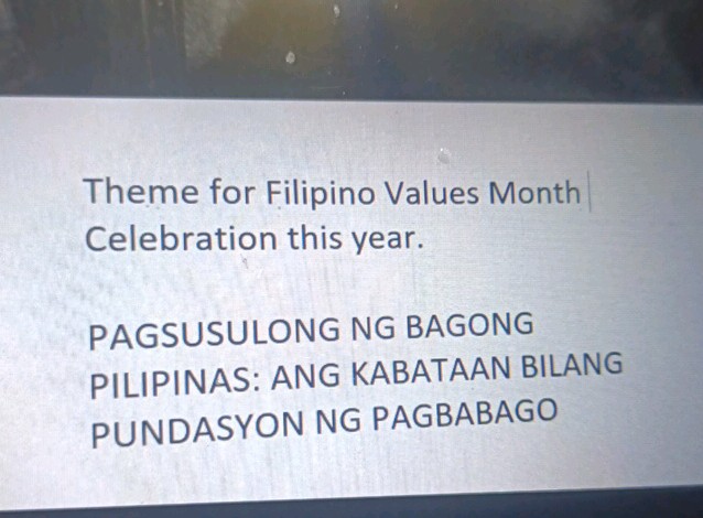 Theme for Filipino Values Month Celebration | StudyX