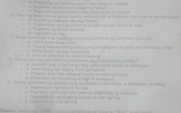 1 Pagdidilig ng halaman gamit ang tubig na | StudyX