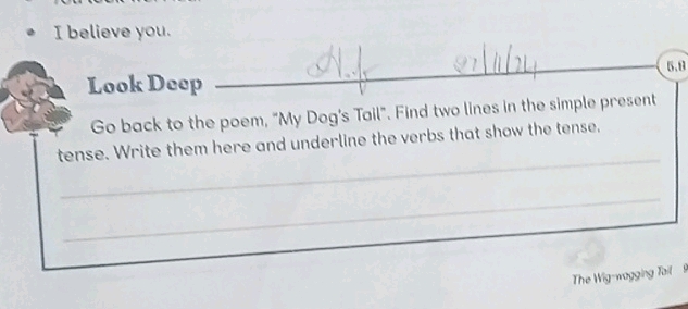 Look Deep Go back to the poem My Dogs Tail | StudyX