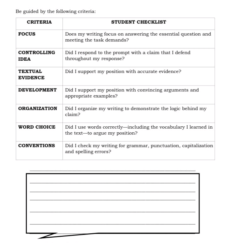 Be guided by the following criteria | StudyX