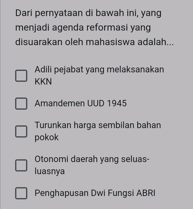 Dari pernyataan di bawah ini yang menjadi | StudyX