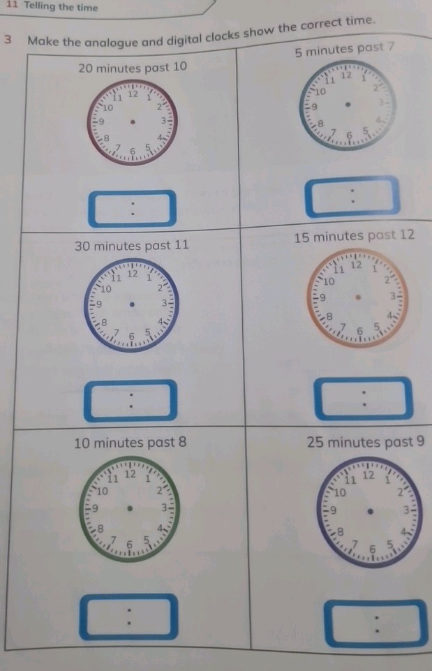 3 Make the analogue and digital clocks show | StudyX