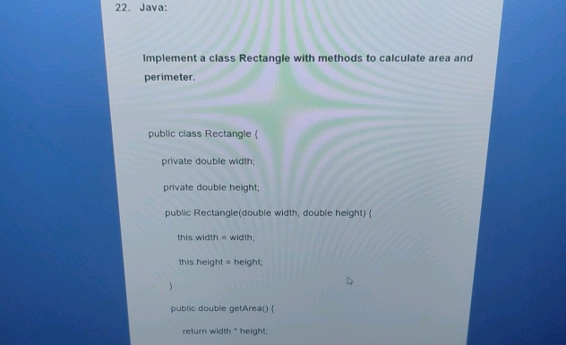 22 Java Implement a class Rectangle with | StudyX