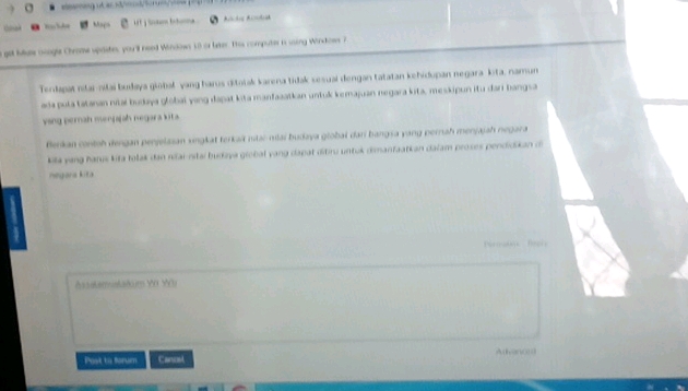 Tentukan nilai-nilai budaya global yang | StudyX