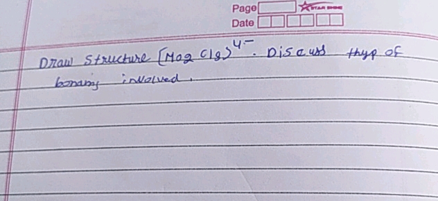 Draw Structure MgCl24- Discuss type of | StudyX