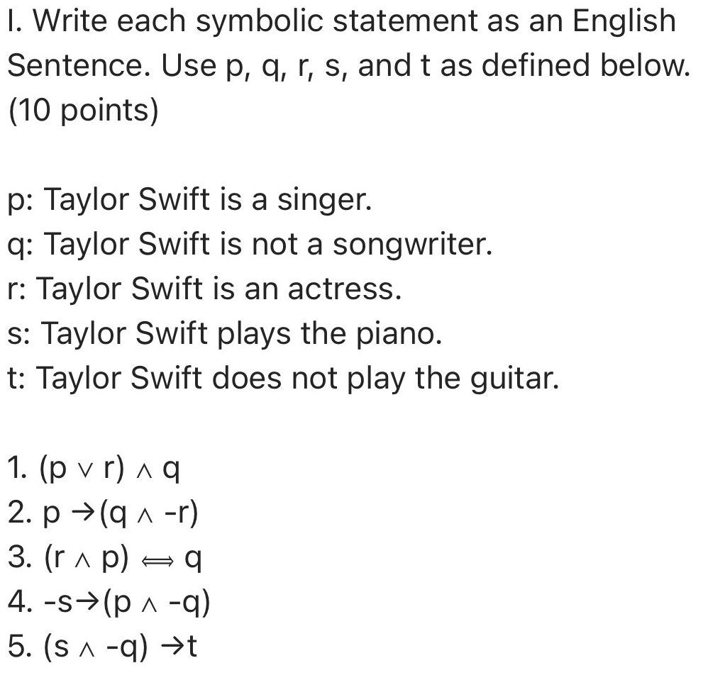 I Write each symbolic statement as an | StudyX
