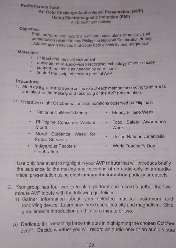 Performance Task An Octo Challenge | StudyX