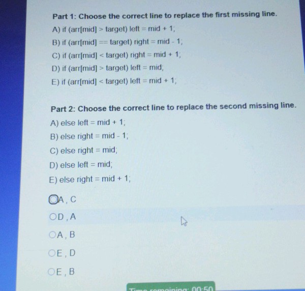 Part 1 Choose the correct line to replace | StudyX