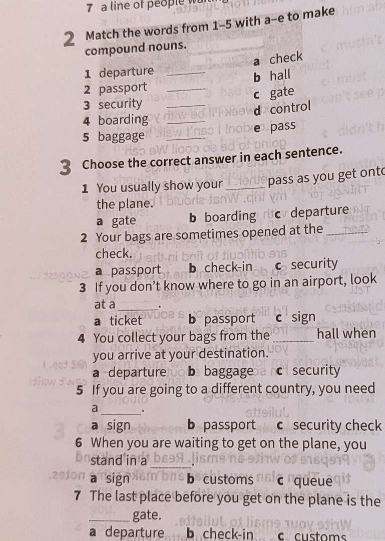 7 a line of people waiting 2 Match the words | StudyX