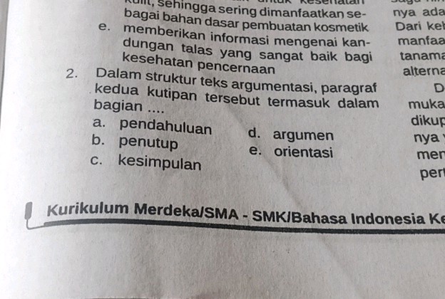 2 Dalam struktur teks argumentasi paragraf | StudyX