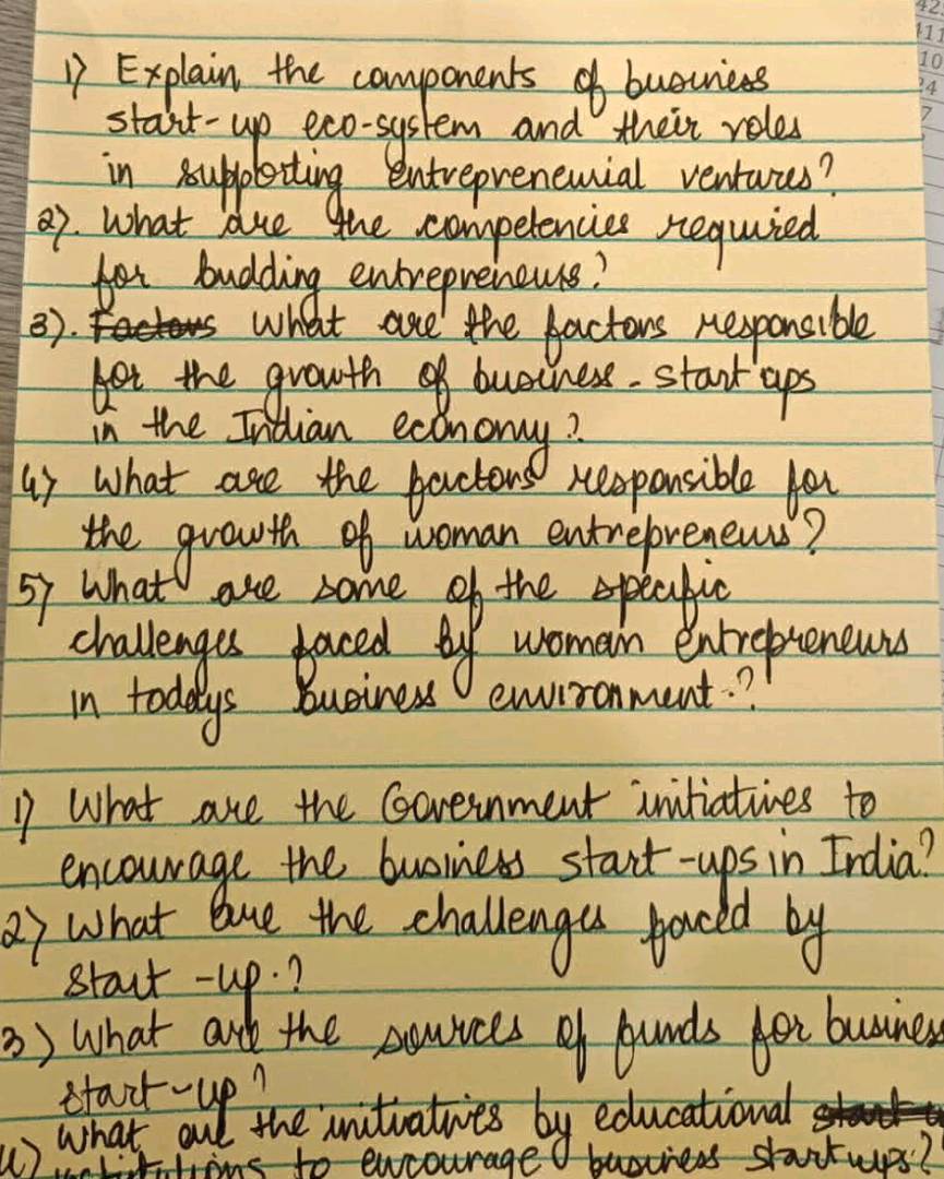 Explain the components of business start-up | StudyX