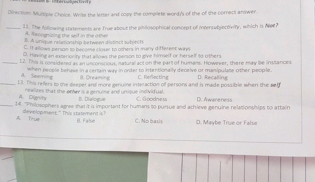 Direction Multiple Choice Write the letter | StudyX