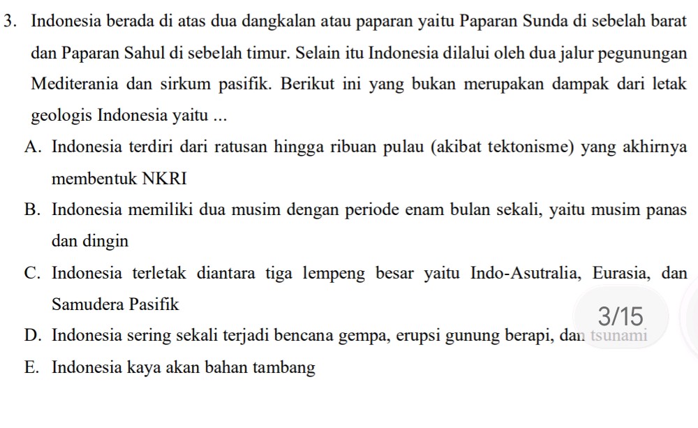 3 Indonesia berada di atas dua dangkalan | StudyX