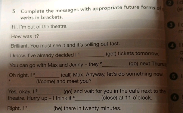 5 Complete the messages with appropriate | StudyX