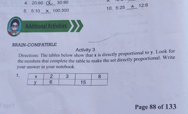 Activity 3 Directions The tables below show | StudyX