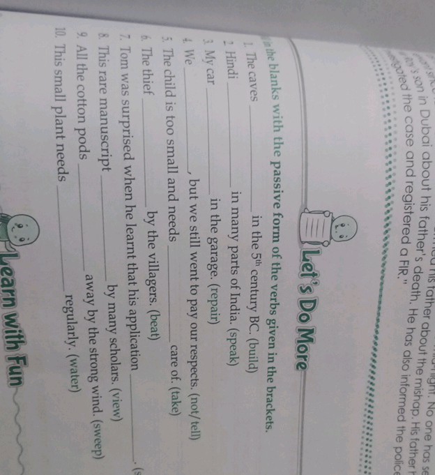 Fill in the blanks with the passive form of | StudyX