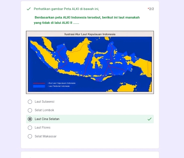 Perhatikan gambar Peta ALKI di bawah ini