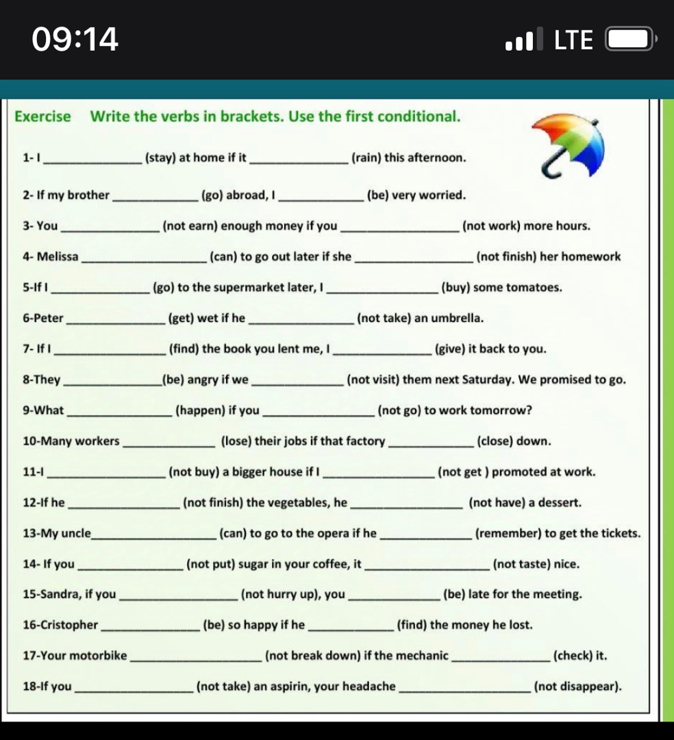 Exercise Write the verbs in brackets Use the | StudyX