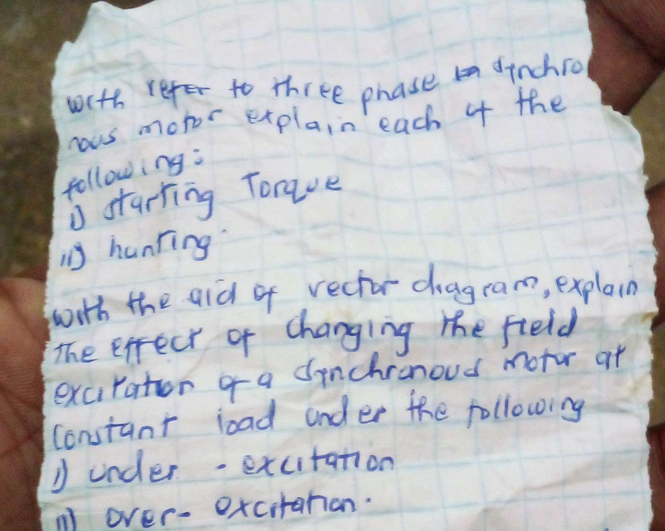 With refer to three phase synchronous motor | StudyX