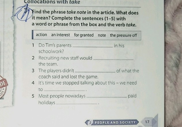 Collocations with take Find the phrase take | StudyX