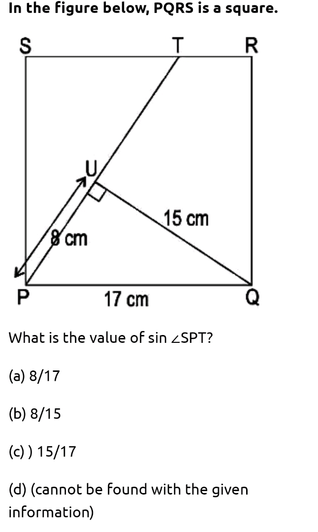 In the figure below PQRS is a square S T R | StudyX