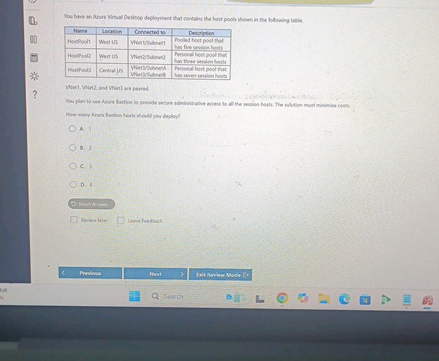 You have an Azure Virtual Desktop deployment | StudyX