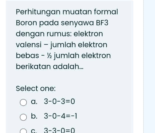 Perhitungan muatan formal Boron pada senyawa | StudyX