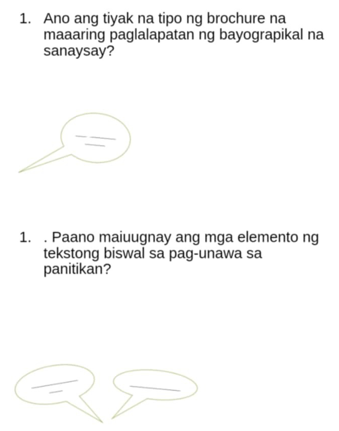 1 Ano ang tiyak na tipo ng brochure na