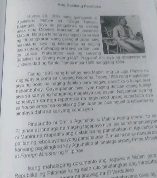 Ang Dakilang Paralitiko Hunyo 23 1864 nang | StudyX
